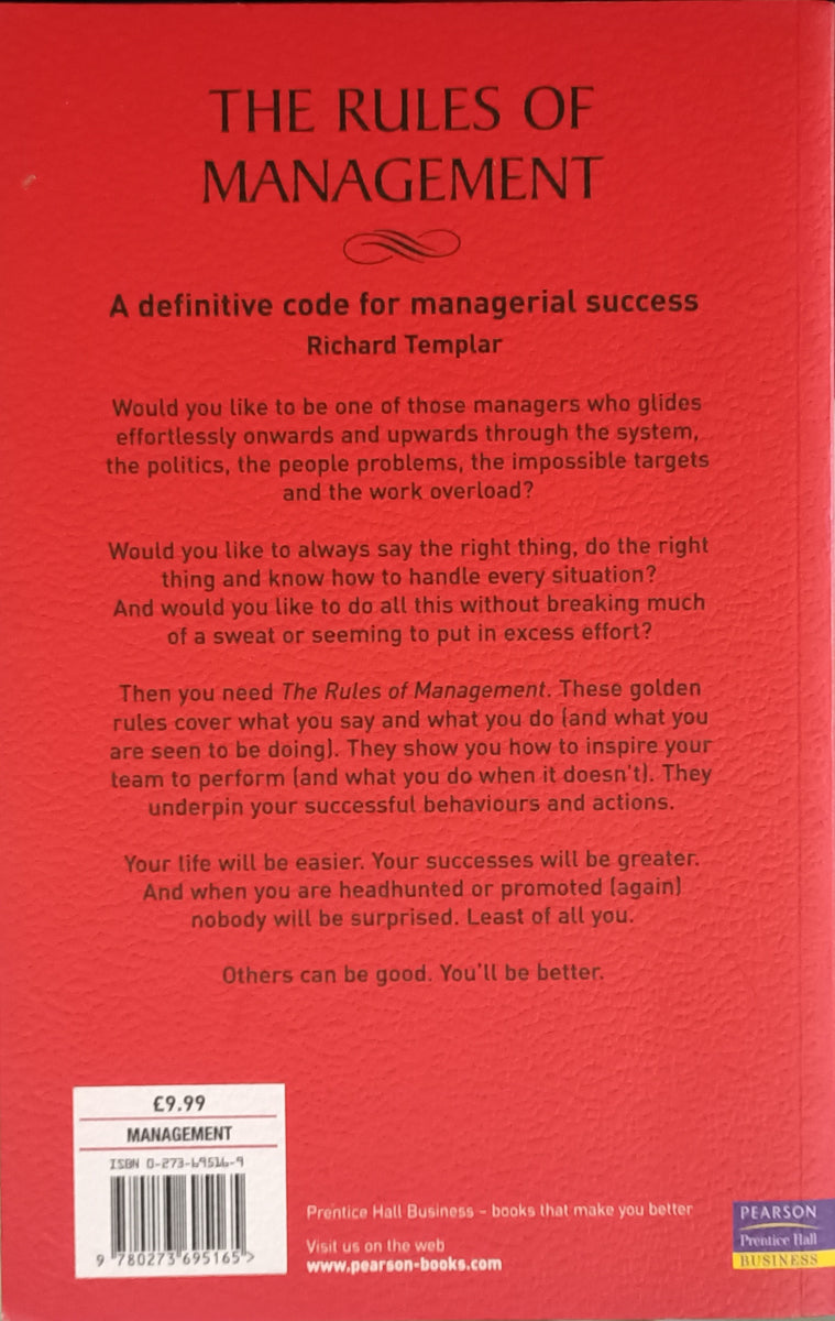 The Rules Of Management - Richard Templar – Evernew Book Store